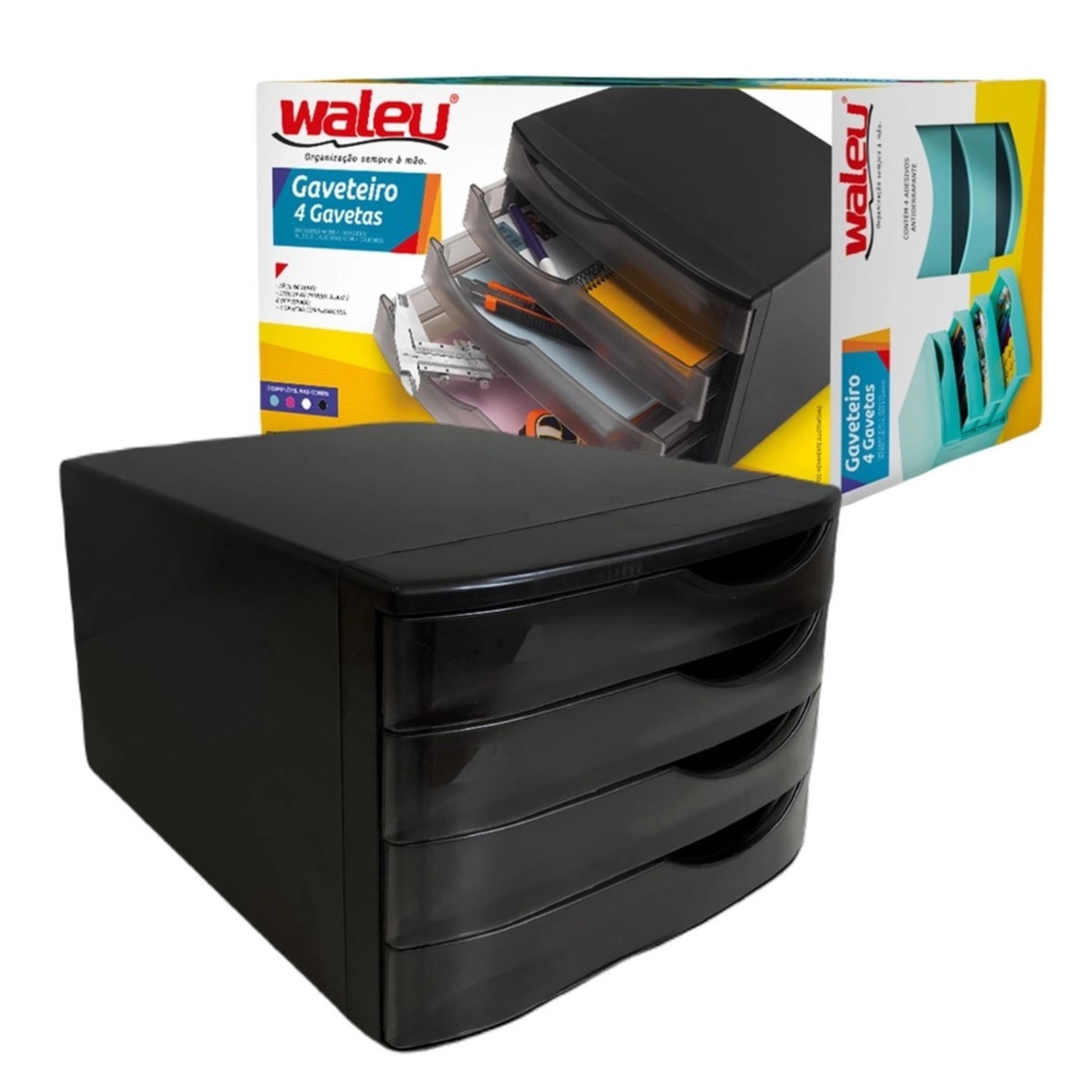 Santa Rosa Paper | GAVET. PRETO C/ 4 GAVETAS FUME WALEU