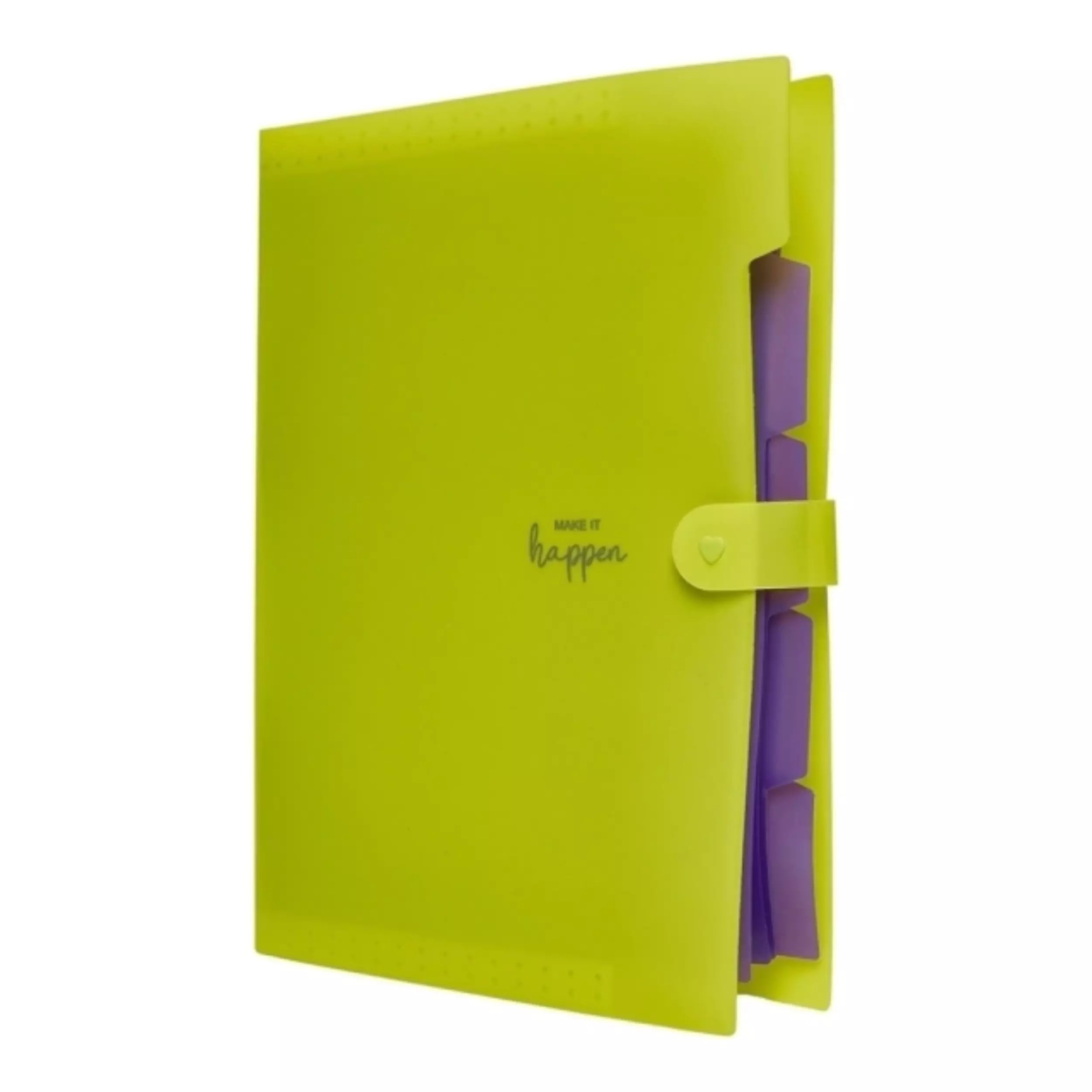 Santa Rosa Paper | PASTA SANFONADA A/4 C/ 5 DV - AMARELO NEON