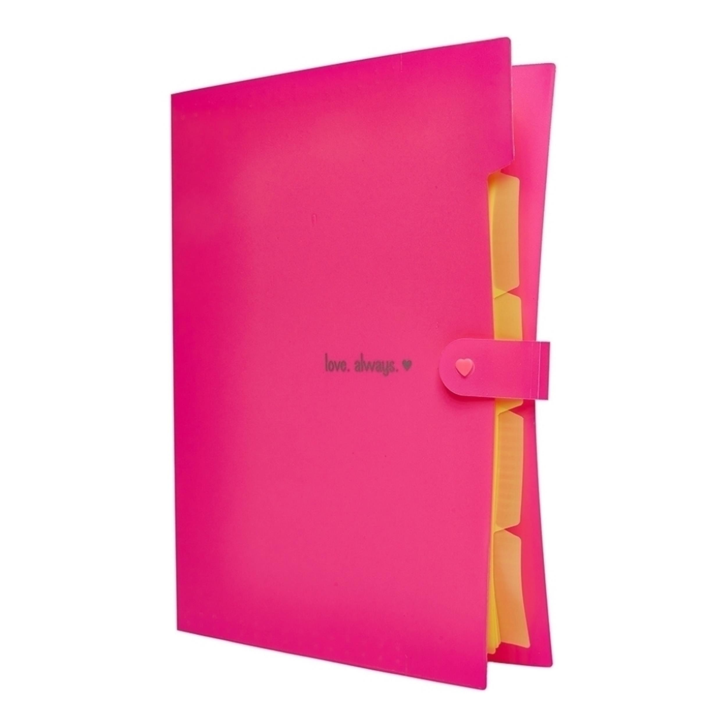 Santa Rosa Paper | PASTA SANFONADA A/4 C/ 5 DV - ROSA NEON